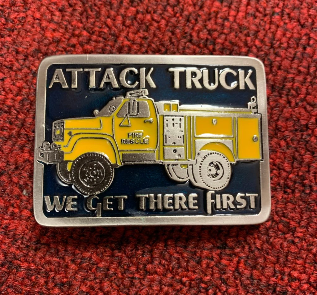 Belt Buckle - Fire Rescue Attack Truck, Enamel - The Fire Bell