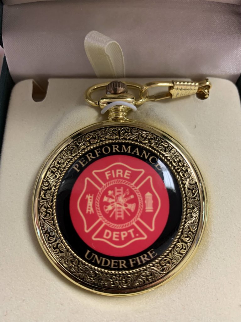 Pocket Watch - Firefighter Maltese Cross, Red Enamel - The Fire Bell