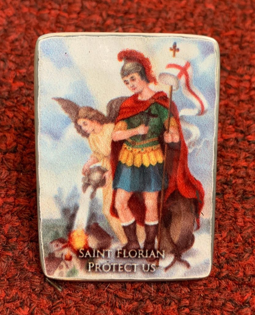 Visor Clip - Saint Florian, Patron of Firefighters - The Fire Bell