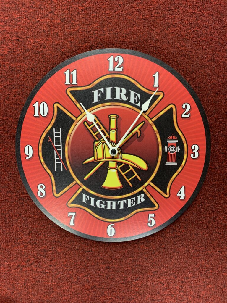 Clock - Firefighters Maltese Cross - The Fire Bell