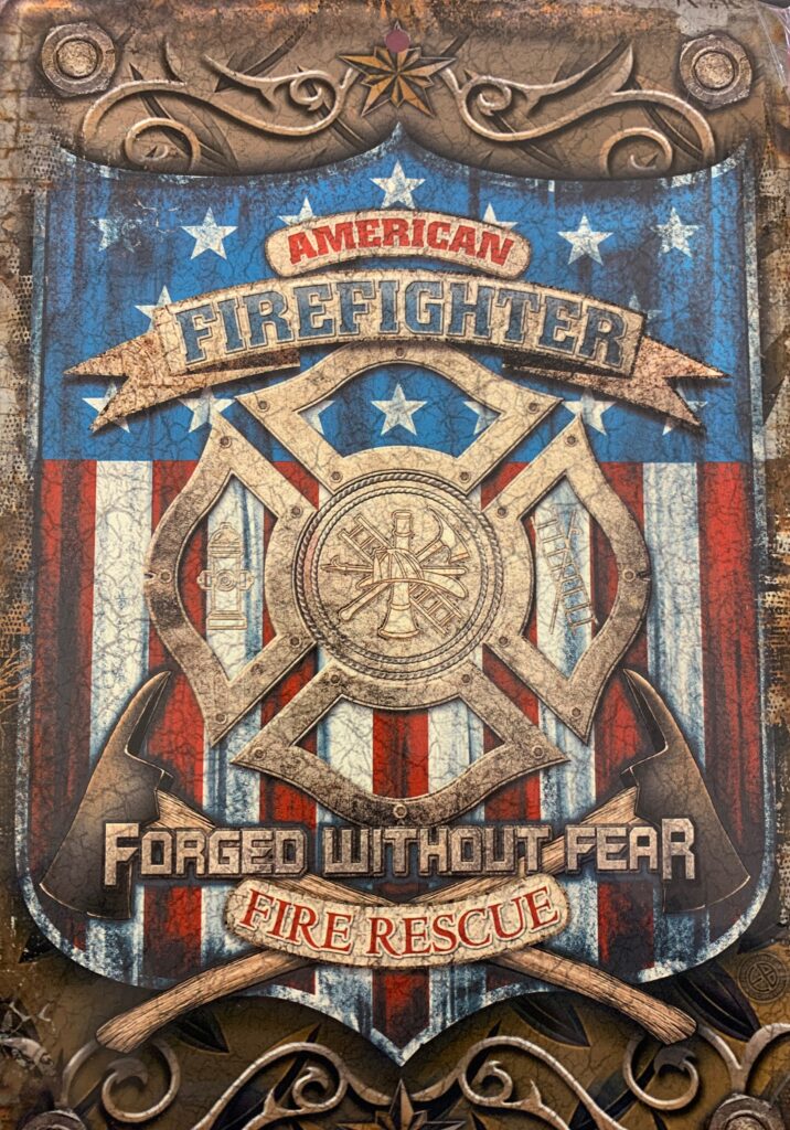 Metal Sign - American Firefighter, Forged without Fear - The Fire Bell
